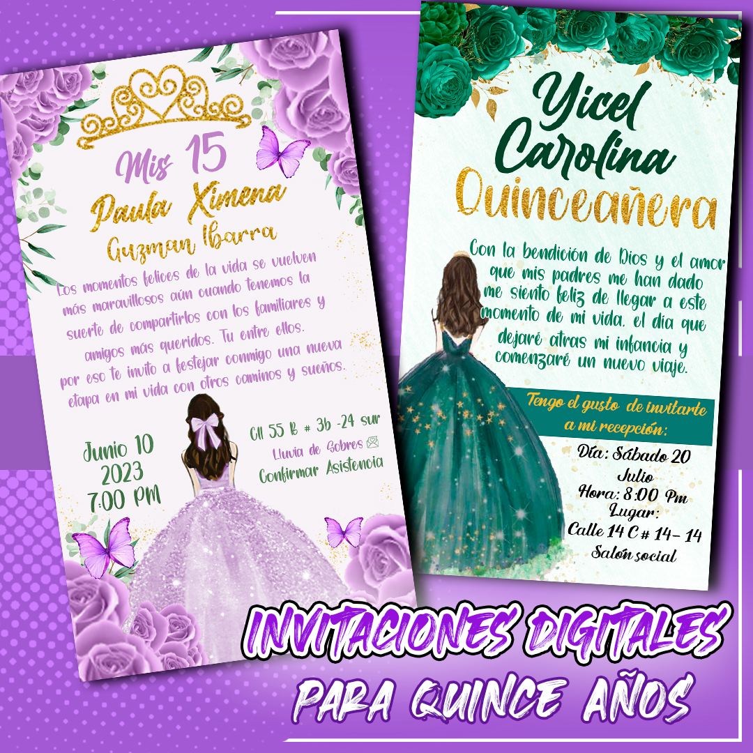 Invitaciones Digitales para Quince Años - Invitaciones Digitales