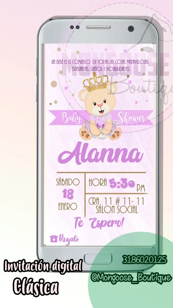 Invitaciones Digitales para Baby Shower de Niña - Invitaciones Digitales